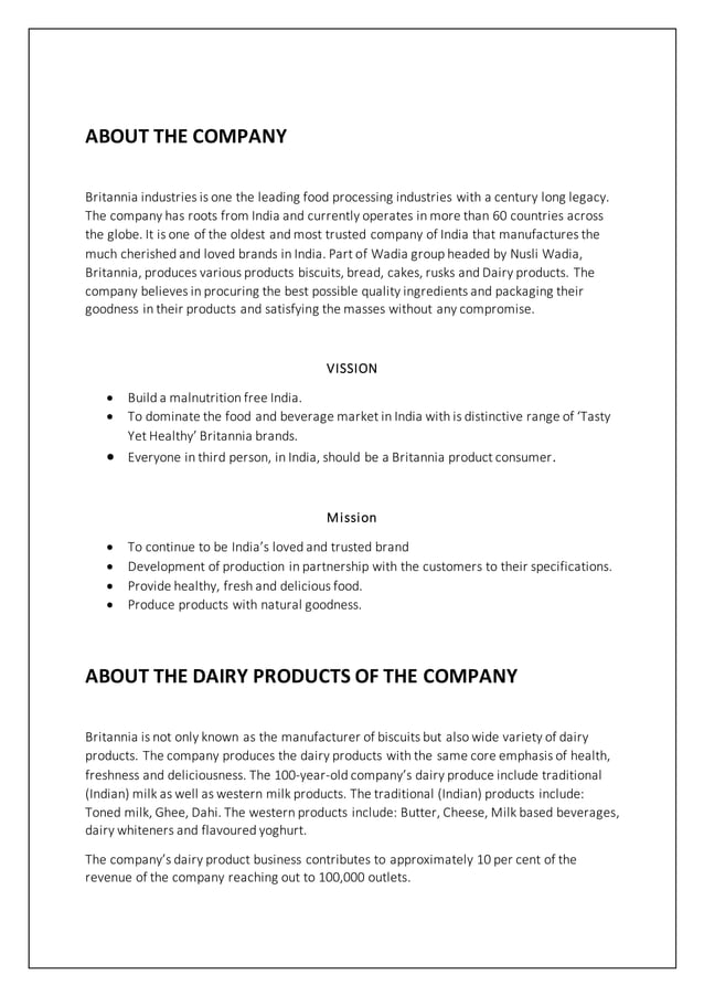 ECONOMIC SUPPLY AND DEMAND REPORT - BRITANNIA INDUSTRIES | DOCX