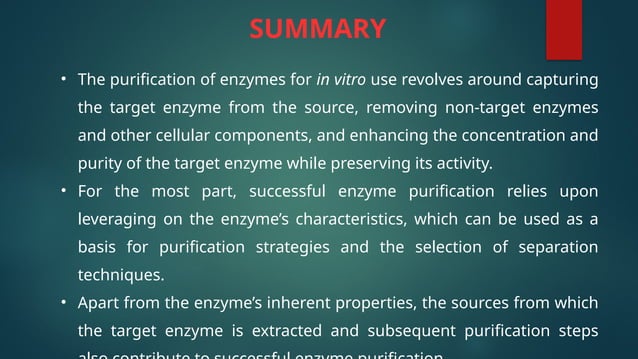 methods of purification of enzymes , ppt.x | PPT