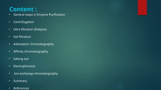 methods of purification of enzymes , ppt.x | PPT