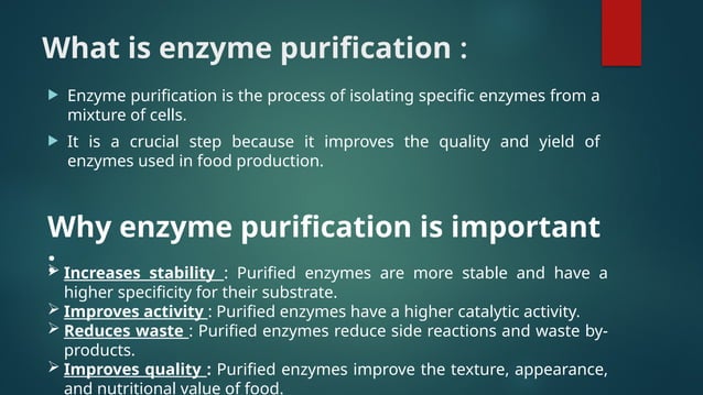 methods of purification of enzymes , ppt.x | PPT