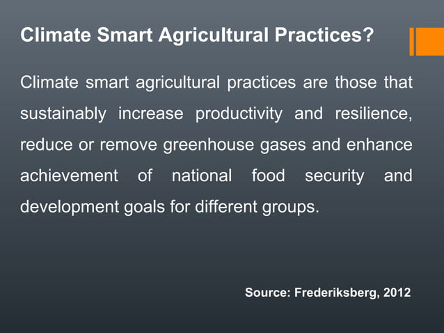 Climte smart agricultural practices | PPT