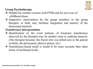 Psychology-Dissociative Amnesia | PPTX