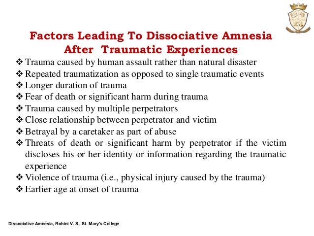 Types of dissociative amnesia - stylelopers