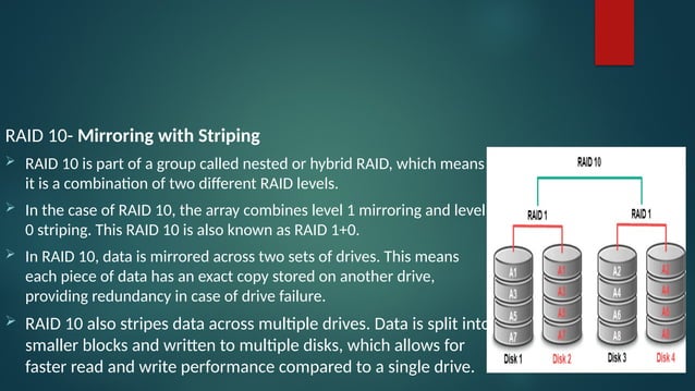 RAID concept and type of RAID level and advantages | PPTX