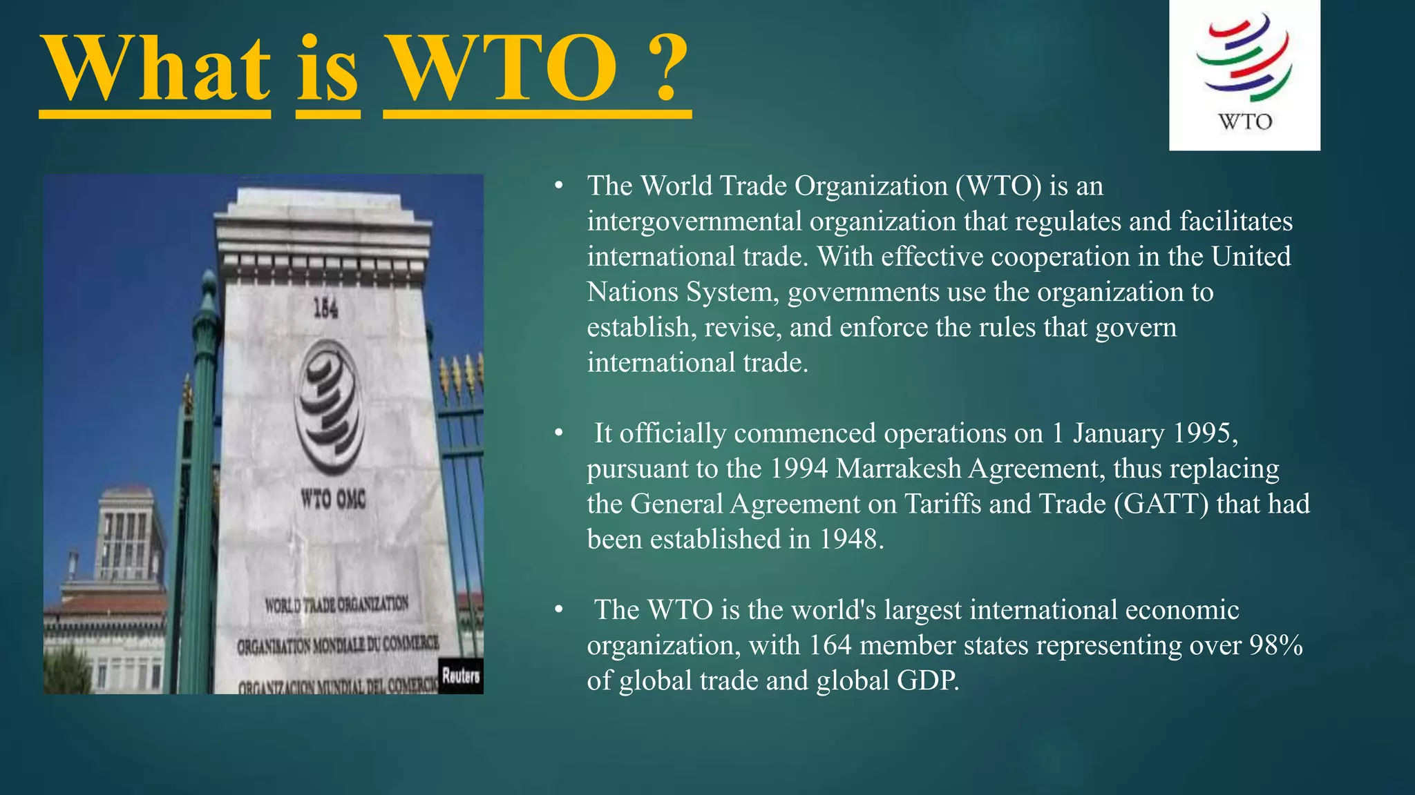 WTO- Principles of trading system, SPS and TBT, WTO agreement on application of sps measure | PPTX