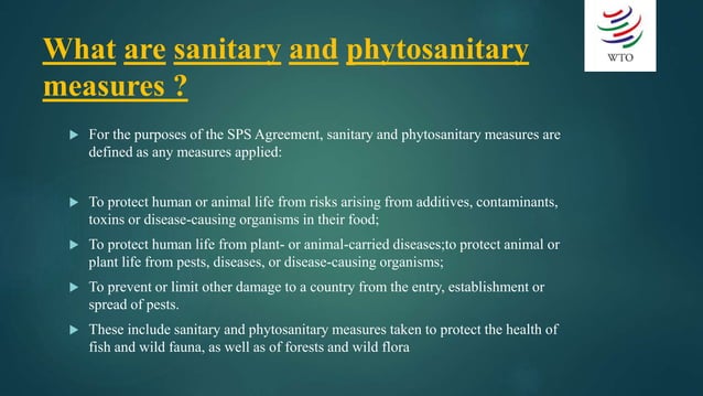 WTO- Principles of trading system, SPS and TBT, WTO agreement on ...