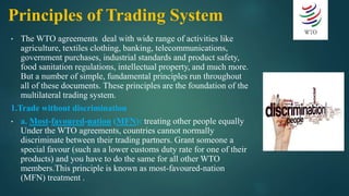 WTO- Principles of trading system, SPS and TBT, WTO agreement on ...