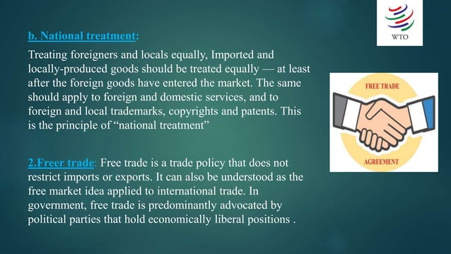 WTO- Principles of trading system, SPS and TBT, WTO agreement on ...