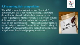 WTO- Principles of trading system, SPS and TBT, WTO agreement on ...