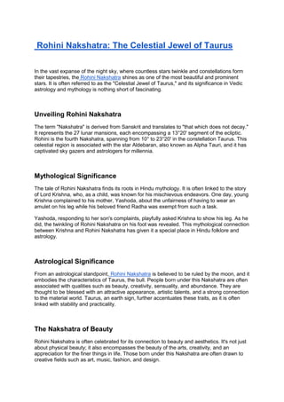 Rohini Nakshatra. | DOCX