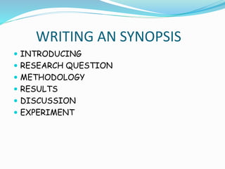 proposal and synopsis by rohit | PPTX
