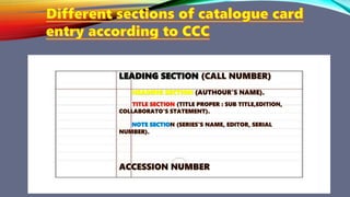 Classified Catalogue Code (ccc) | PPT