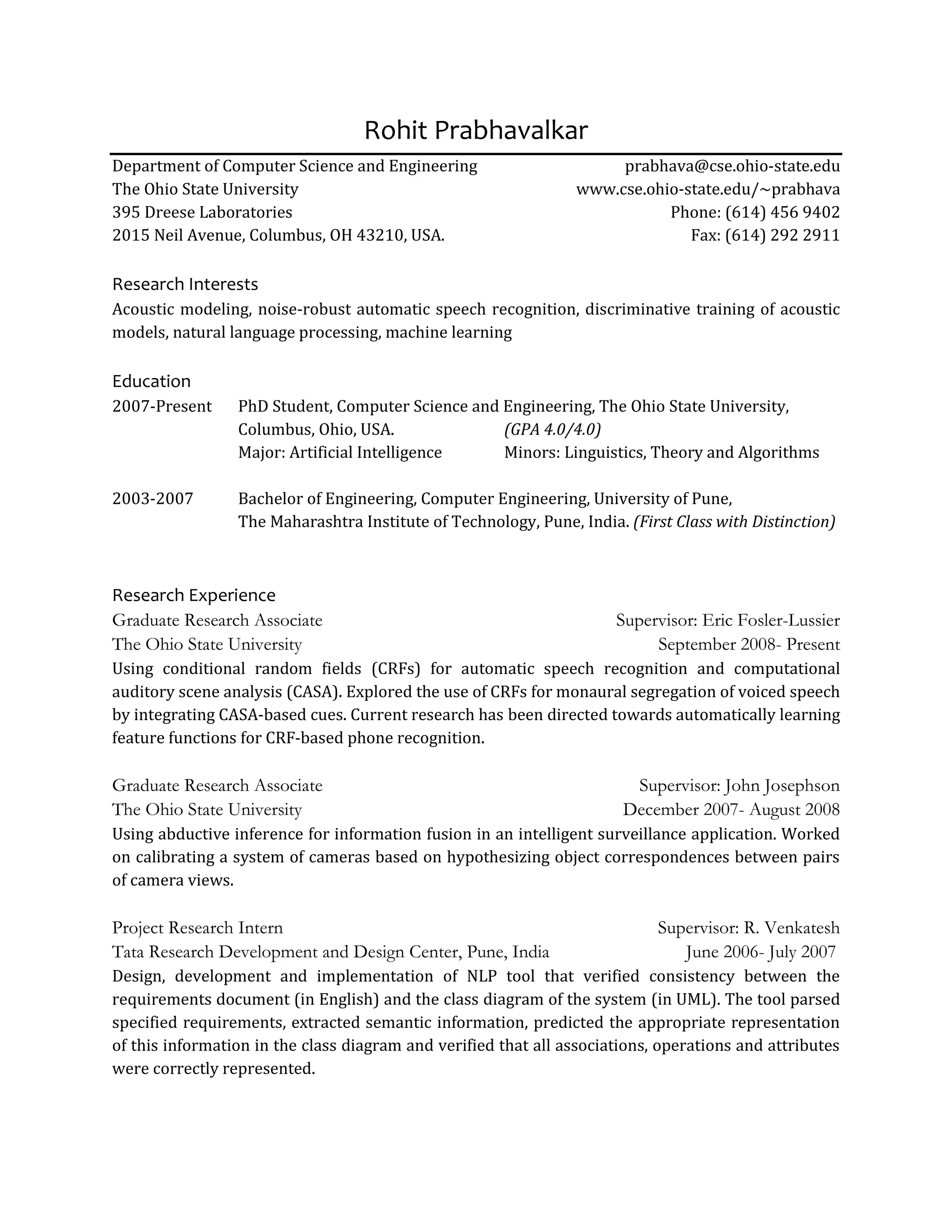 Rohit Prabhavalkar Department Of Computer Science And Engineering Pdf
