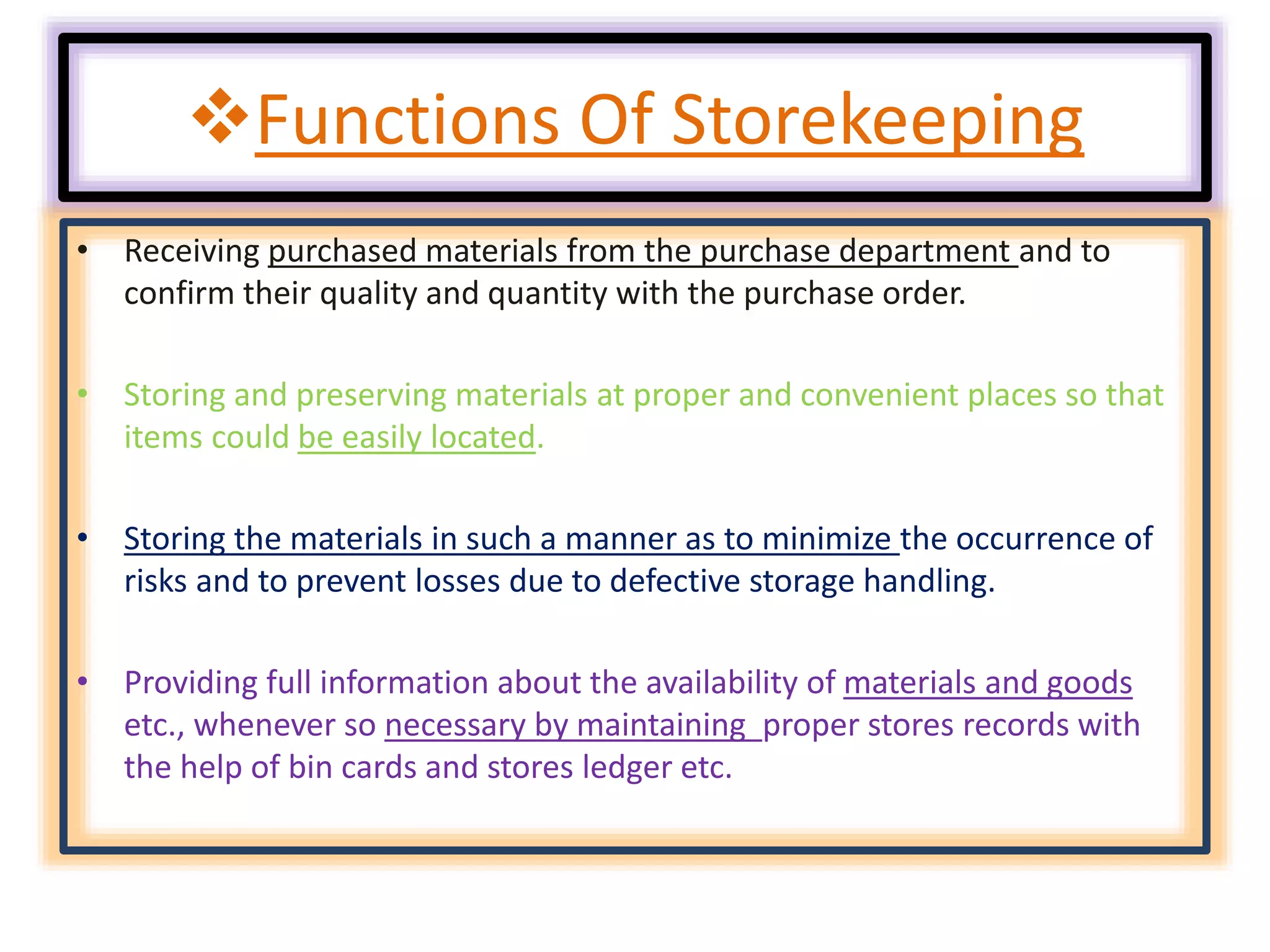 Storekeeping | PPTX