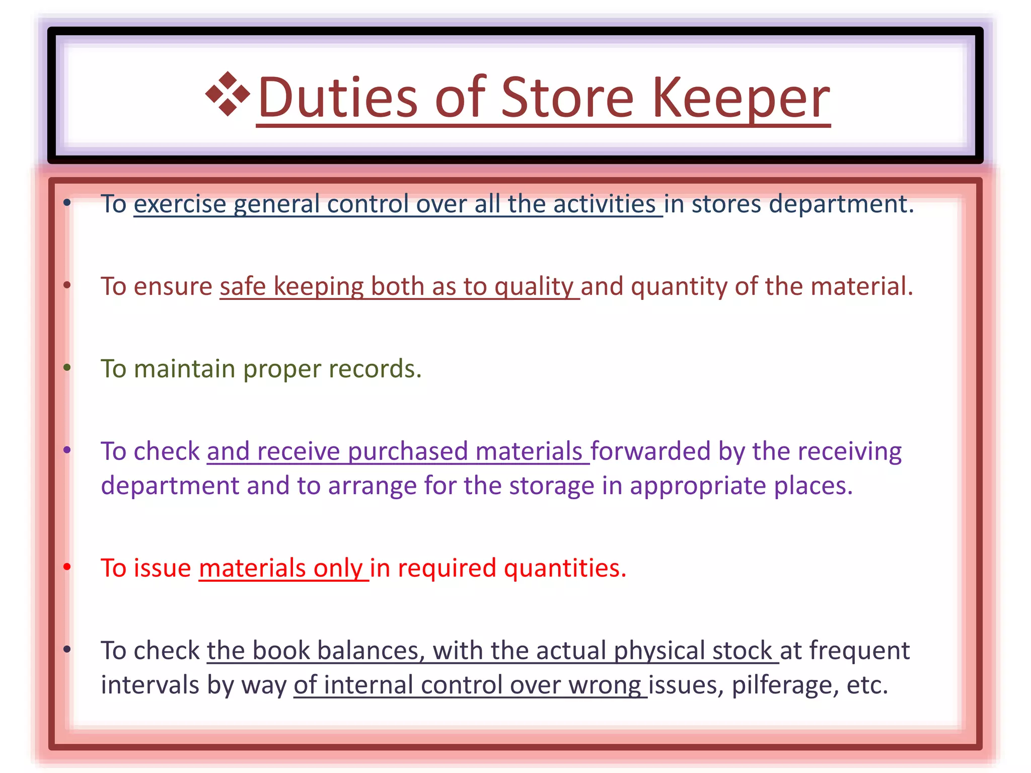 Storekeeping | PPTX