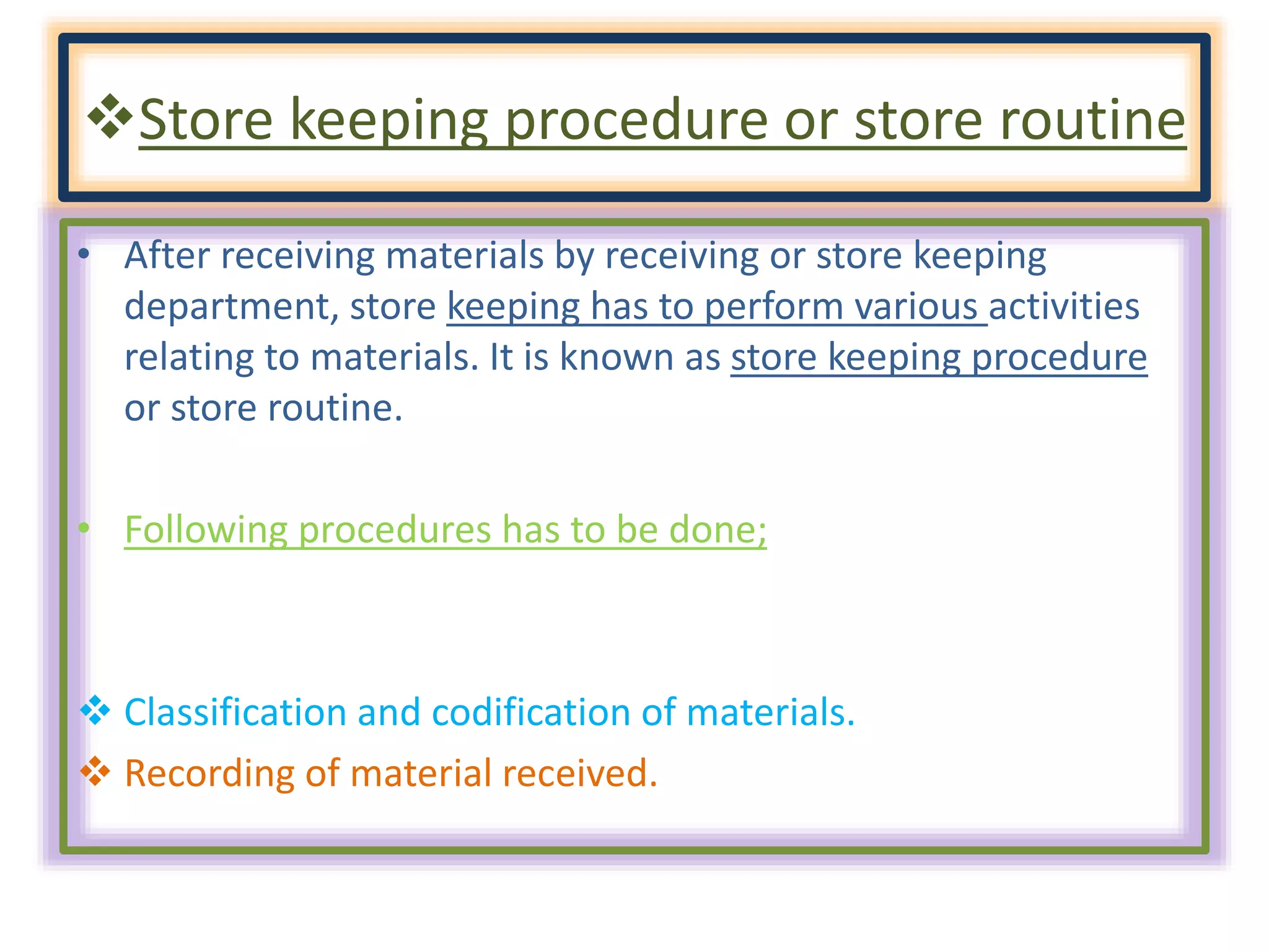 Storekeeping | PPTX