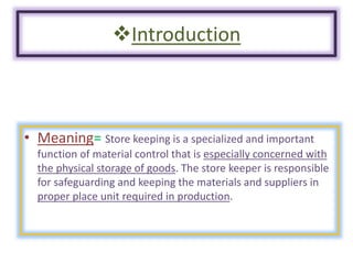 Storekeeping | PPTX