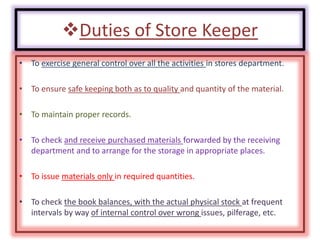 Storekeeping | PPTX