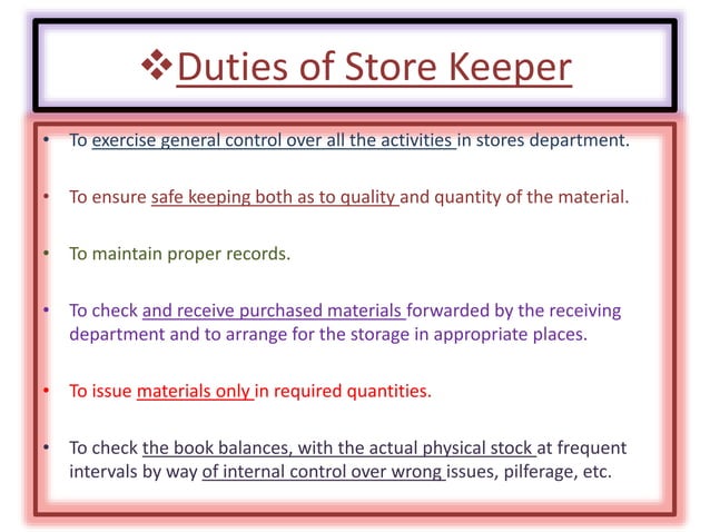 Storekeeping | PPTX