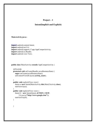 Rohit android lab projects in suresh gyan vihar | PDF