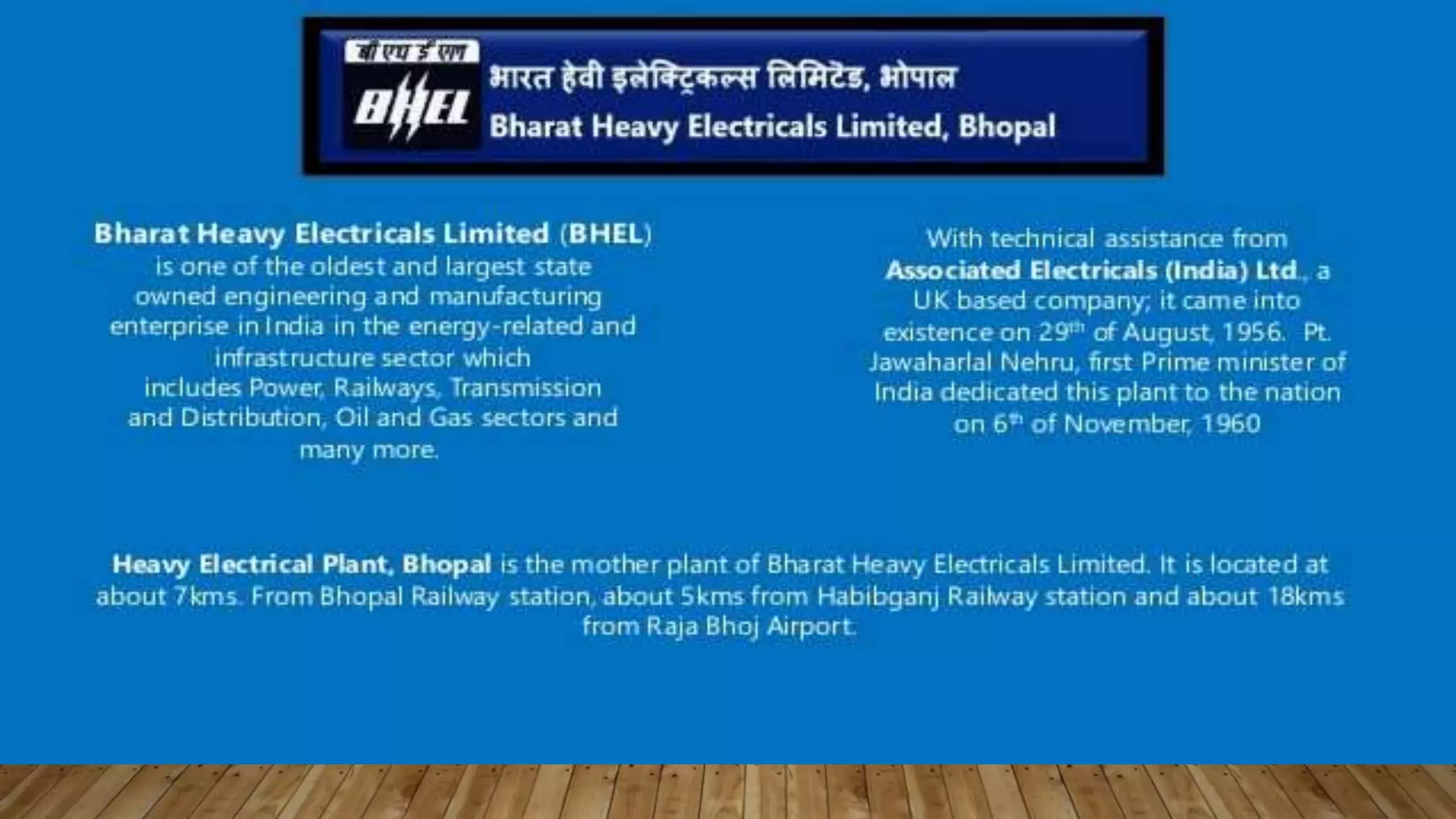 PROJECT REPORT ON BHEL BHOPAL FOR MECHANICAL | PPTX