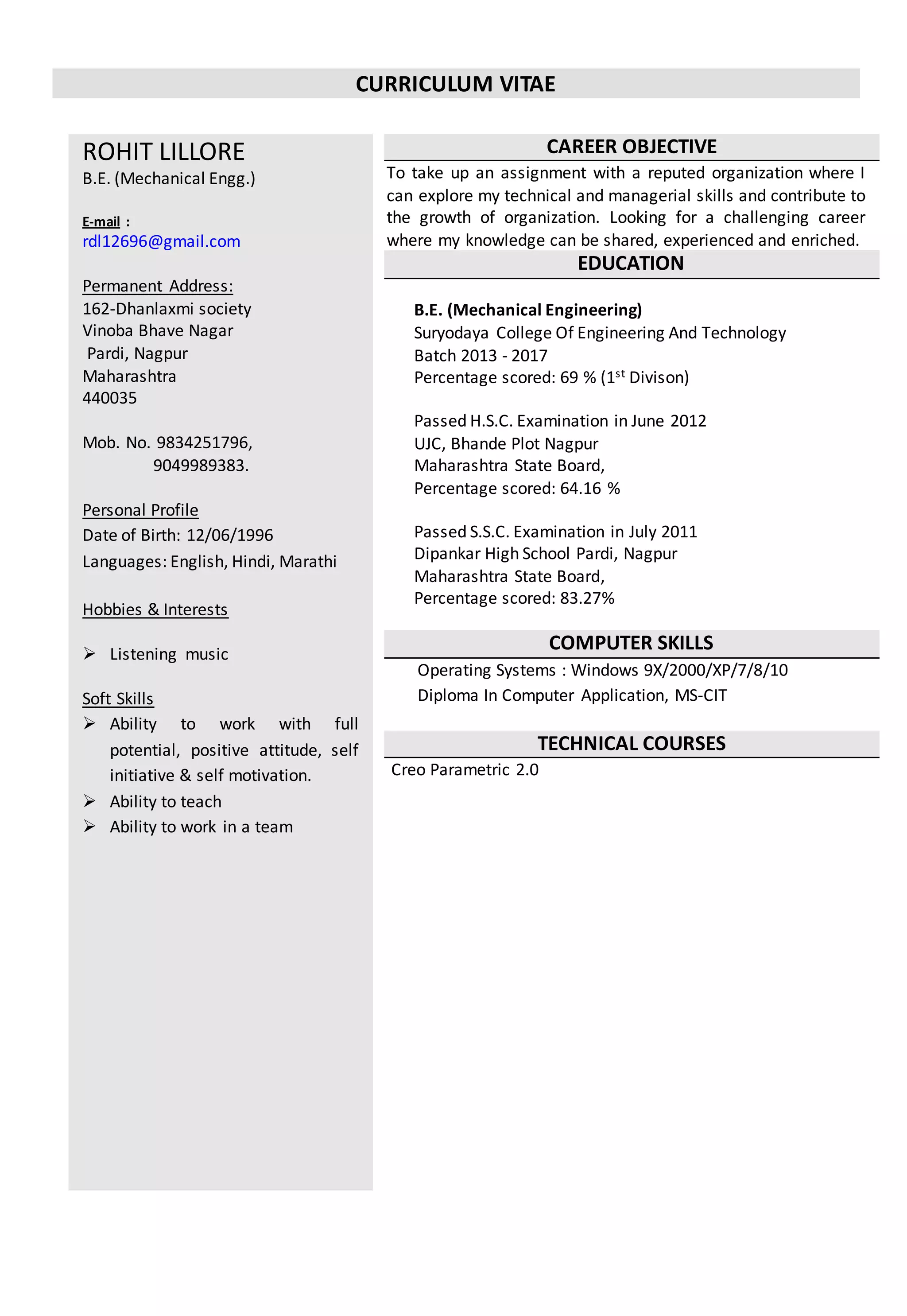 Rohit cv11 11-18 | PDF