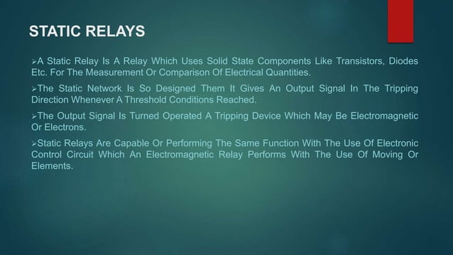 Static Relay Presentation | PPTX | Physics | Science