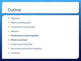 Rohit narang - Study on teaching style and leaning stule in BIMTECH | PPT