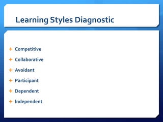 Rohit narang - Study on teaching style and leaning stule in BIMTECH | PPT