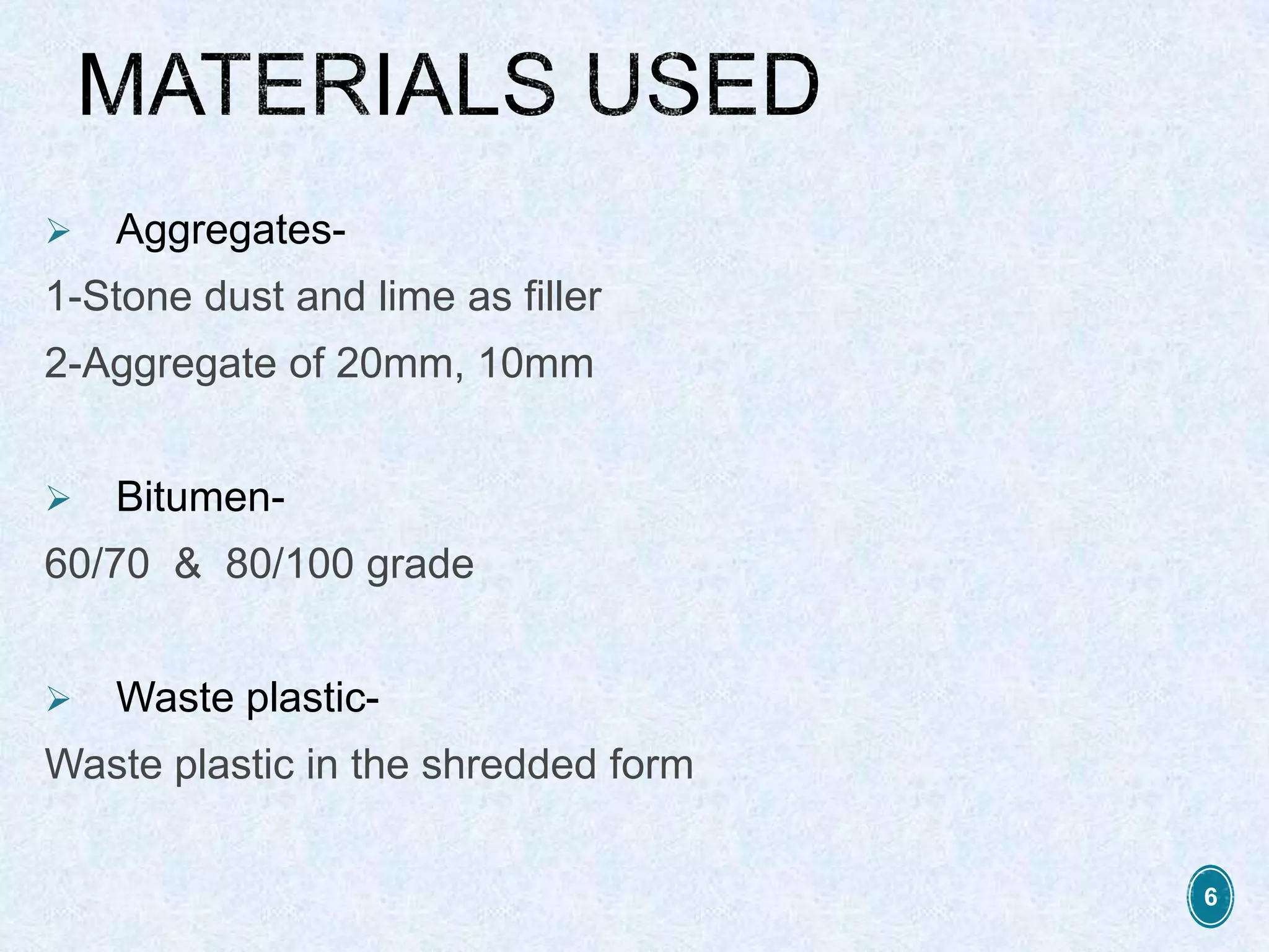 use of waste plastics for road construction | PPTX