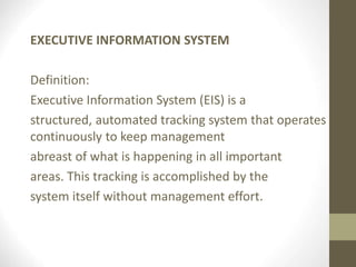 MIS-executive information system | PPT