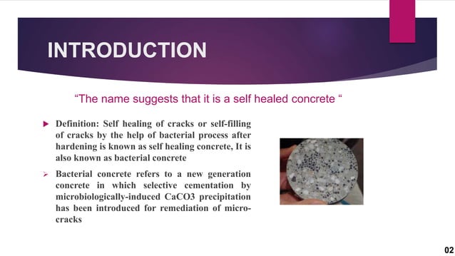 Self healing concrete | PPTX