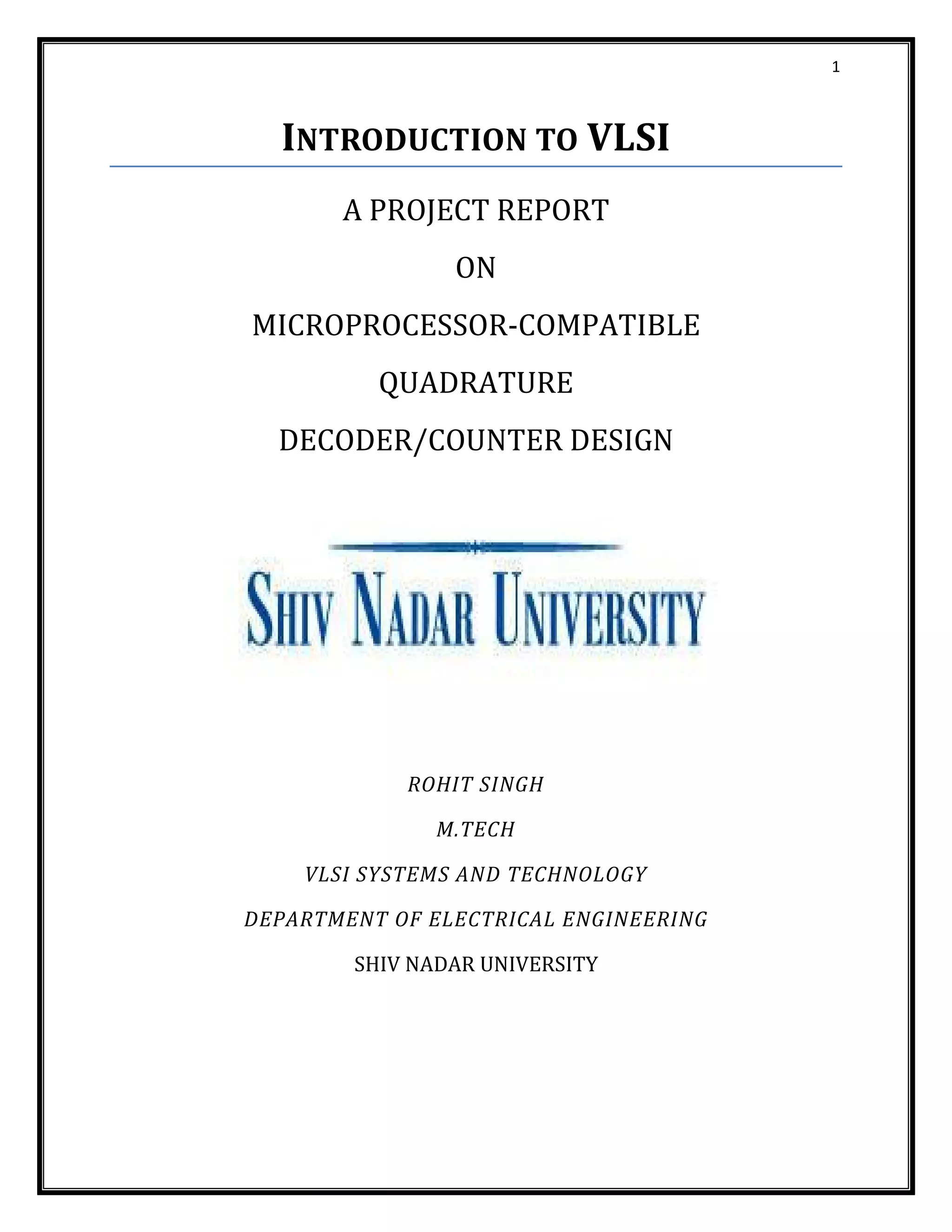 Microprocessor-Compatible Quadrature Decoder/Counter Design | PDF