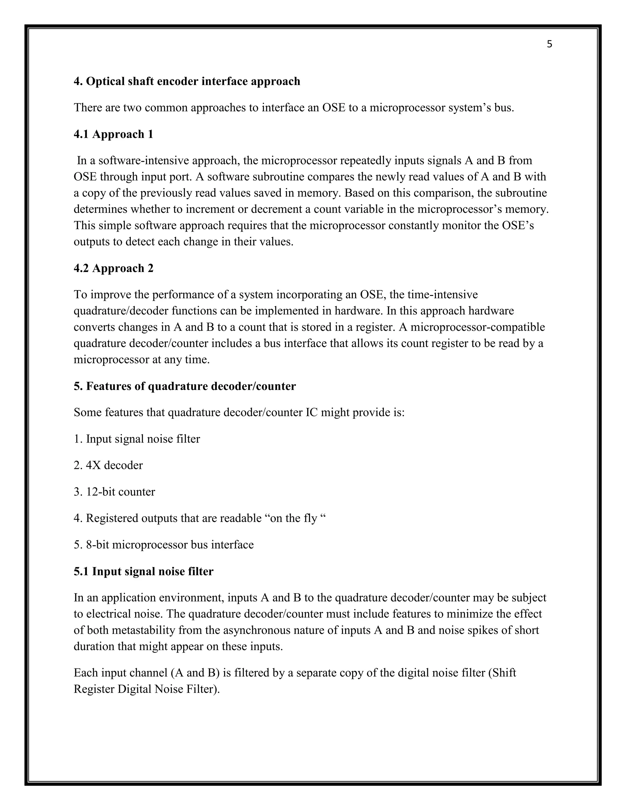 Microprocessor-Compatible Quadrature Decoder/Counter Design | PDF