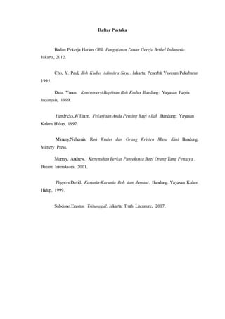 Roh kudus dan karunia pelayanan | DOCX