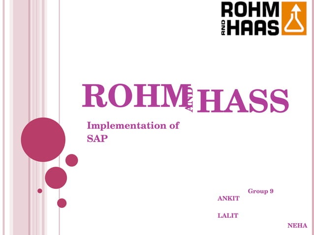 Rohm Haas ERP implementation | PPT