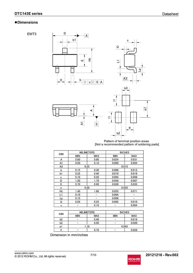 Original NPN Transistor DTC143ESATP DTC143 C143 TO-92 New | PDF