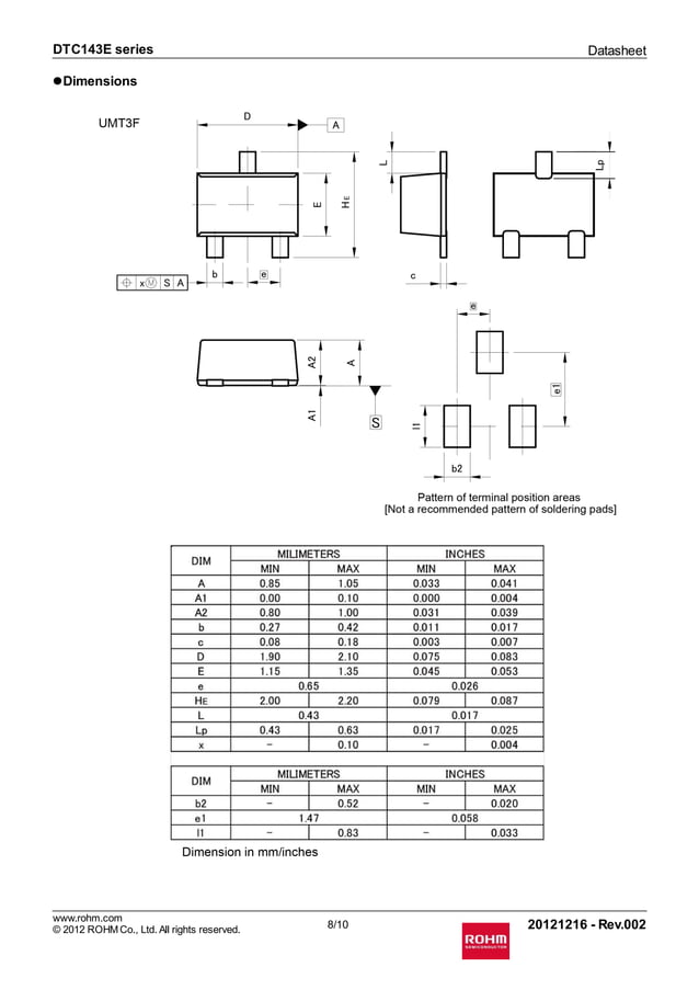 Original NPN Transistor DTC143ESATP DTC143 C143 TO-92 New | PDF