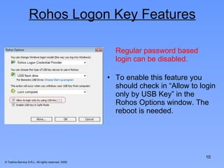 Secure Windows logon with Rohos Logon Key | PPT