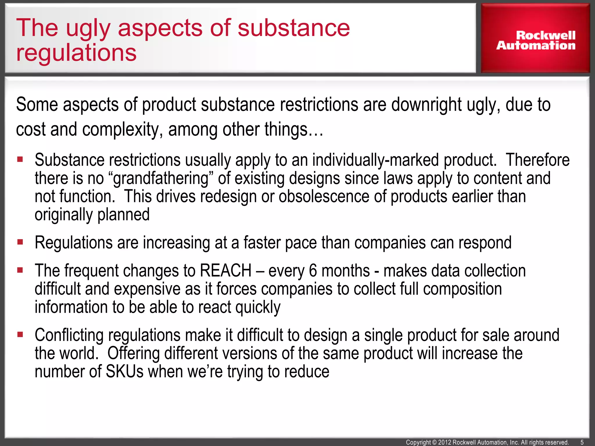 RoHS2 and REACH: The good, the bad and the ugly of product substance ...