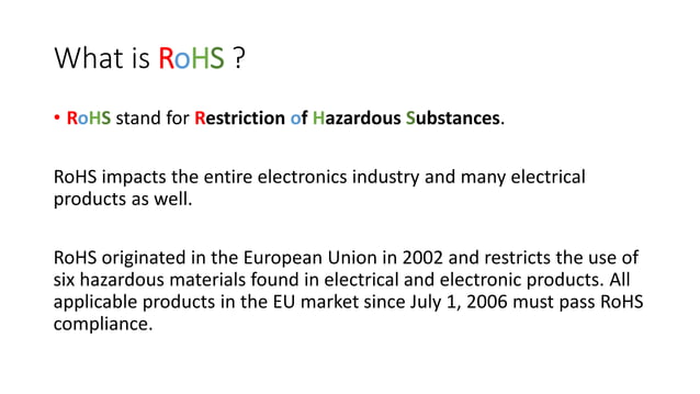RoHS awareness Training By Manish Dwivedi | PPTX