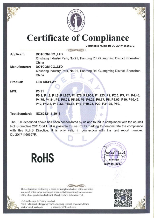 Rohs Certificate