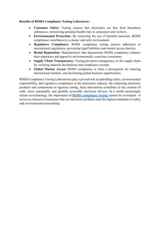 ROHS Compliance Testing Laboratory Ensuring Safety in Electronics.pdf