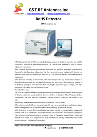 RoHS Detector - C&T RF Antennas Inc | PDF