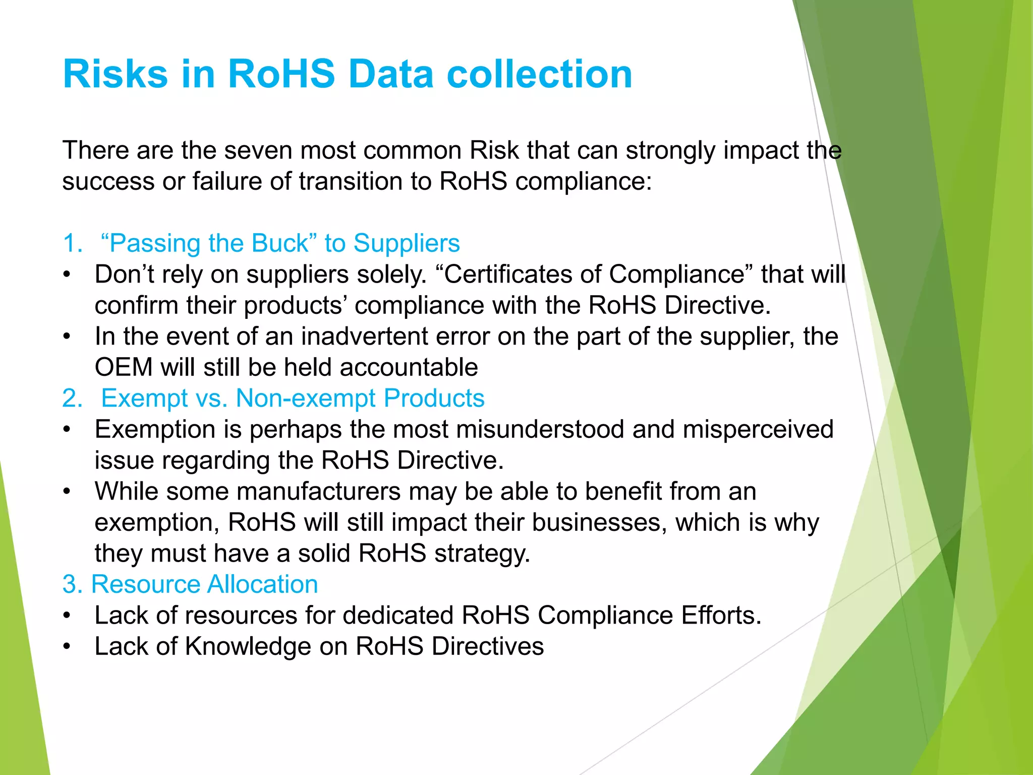 Restriction of Hazardous Substances(RoHS) and REACH | PPTX