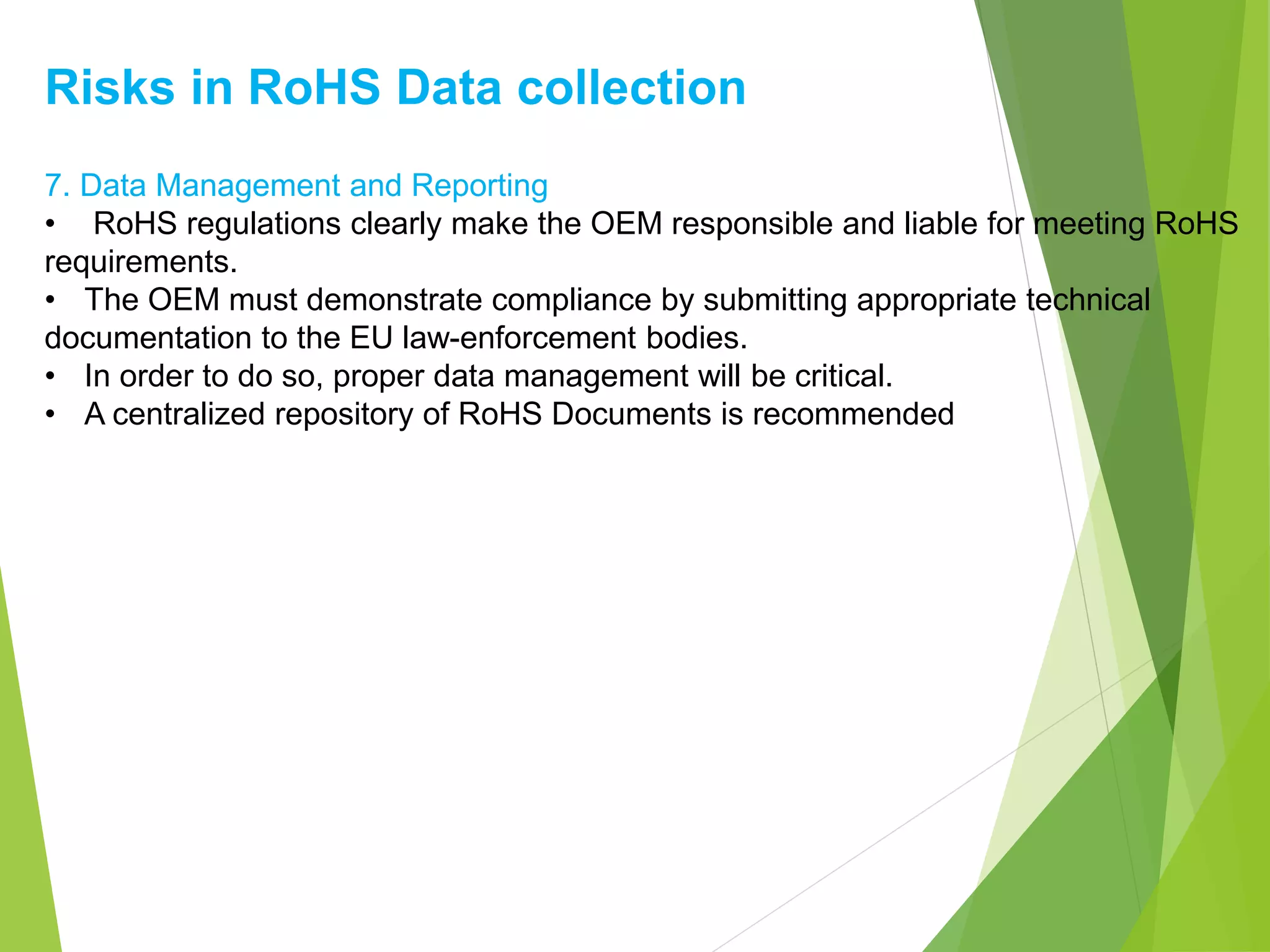 Restriction of Hazardous Substances(RoHS) and REACH | PPTX