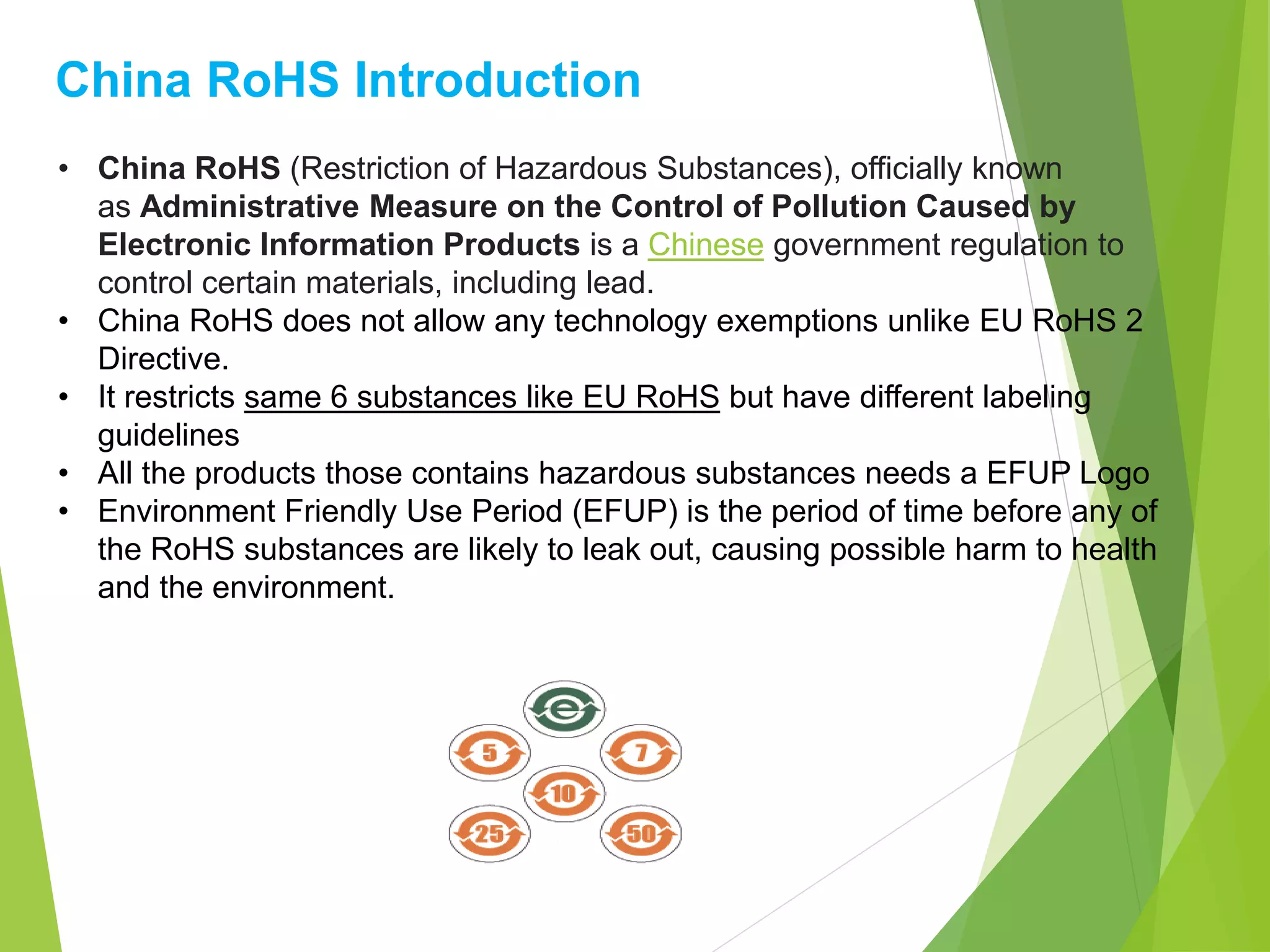 Restriction of Hazardous Substances(RoHS) and REACH | PPTX