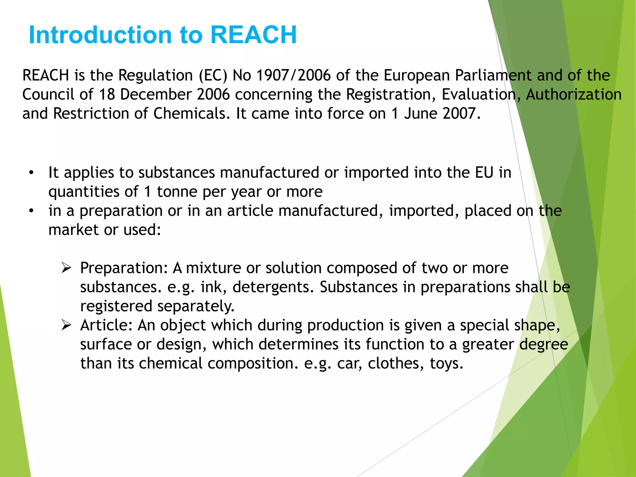 Restriction of Hazardous Substances(RoHS) and REACH | PPTX