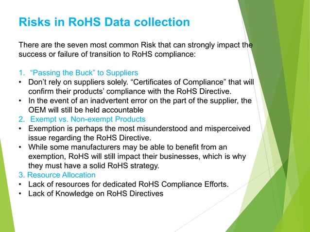 Restriction of Hazardous Substances(RoHS) and REACH | PPTX | Chemistry ...