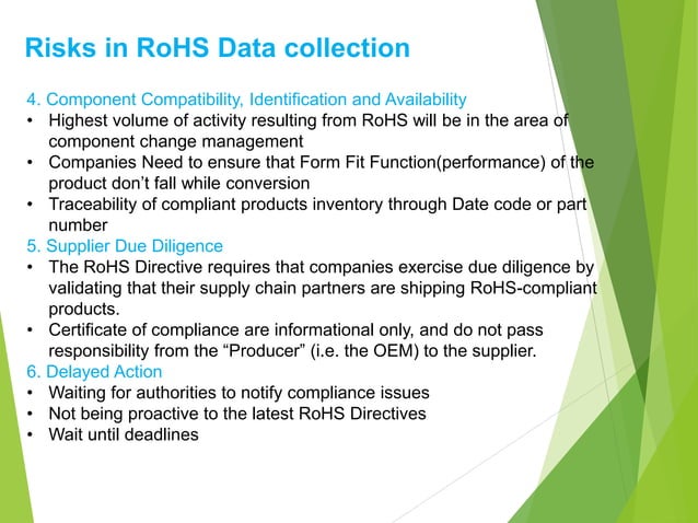 Restriction of Hazardous Substances(RoHS) and REACH | PPTX | Chemistry ...